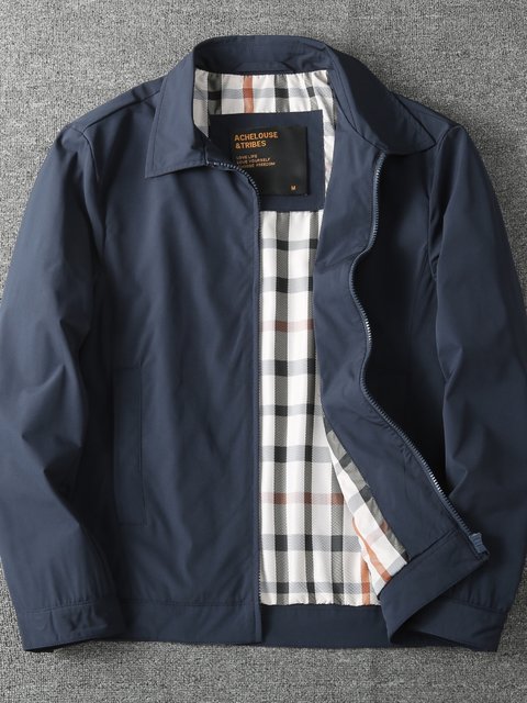 Autumn and winter men's windproof jackets for young and middle-aged people, high-end lapels ...