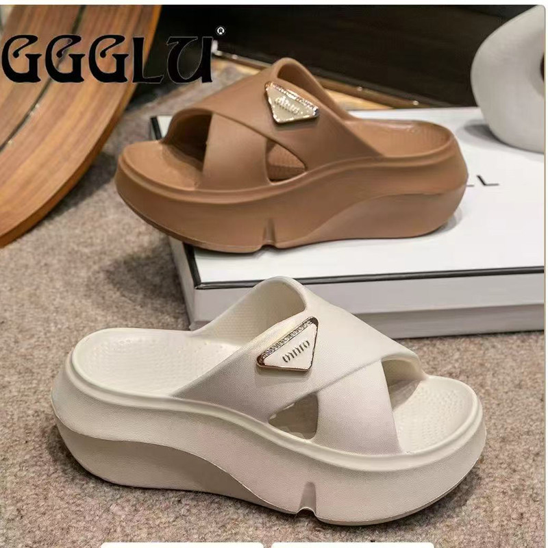 6cm women's sponge cake sole sandals lightweight thick sole anti-slip ...