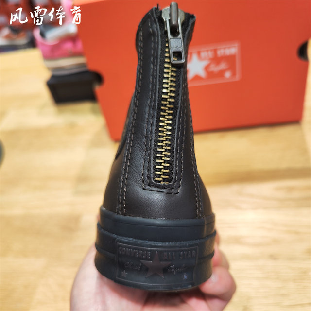 CONVERSE Black Warrior zipper leather high-top sneakers A02110CA08159C