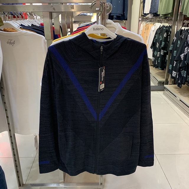 Baleno spring and autumn men's color-blocked hooded casual sports ...
