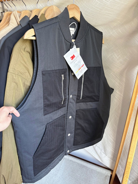 3M warm velvet! Herringbone thin cotton vest! Men's workwear wide ...