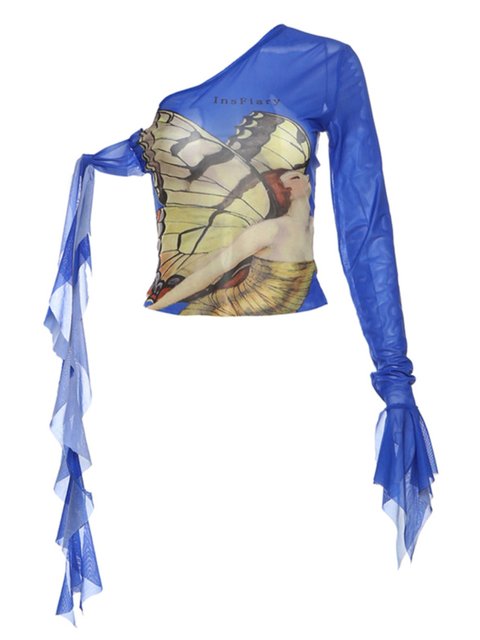 #Sisjuly# Millennial hot girl with butterfly off-shoulder sexy ...