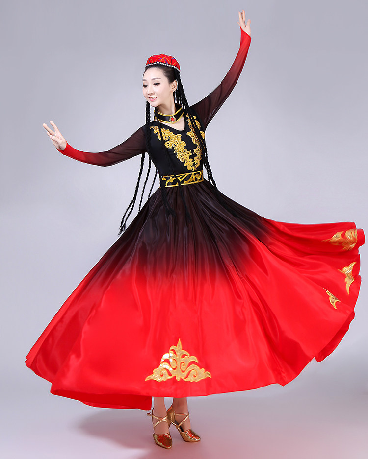 Xinjiang Dance Costume - Uyghur Big Skirt Dress for Women