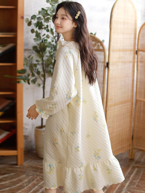 Autumn and Winter Pajamas for Women, Pure Cotton Loungewear, Long ...