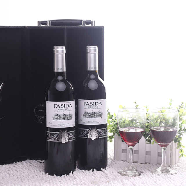 French high -end Bordeaux wine imported red wine dry red two bottles of ...