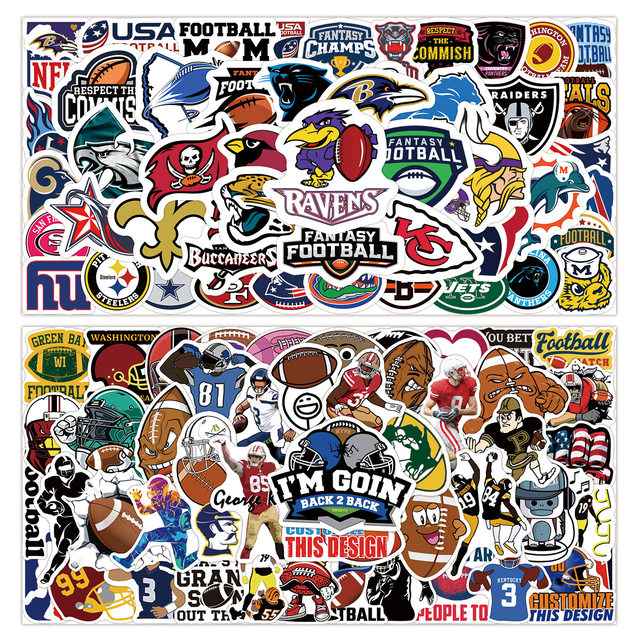 100 rugby sports logo cartoon stickers laptop motorcycle helmet ...