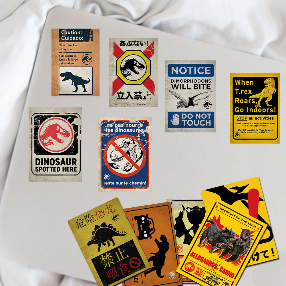 60 Find Jurassic Dinosaur Prohibition Signs Warning Stickers Notebook ...