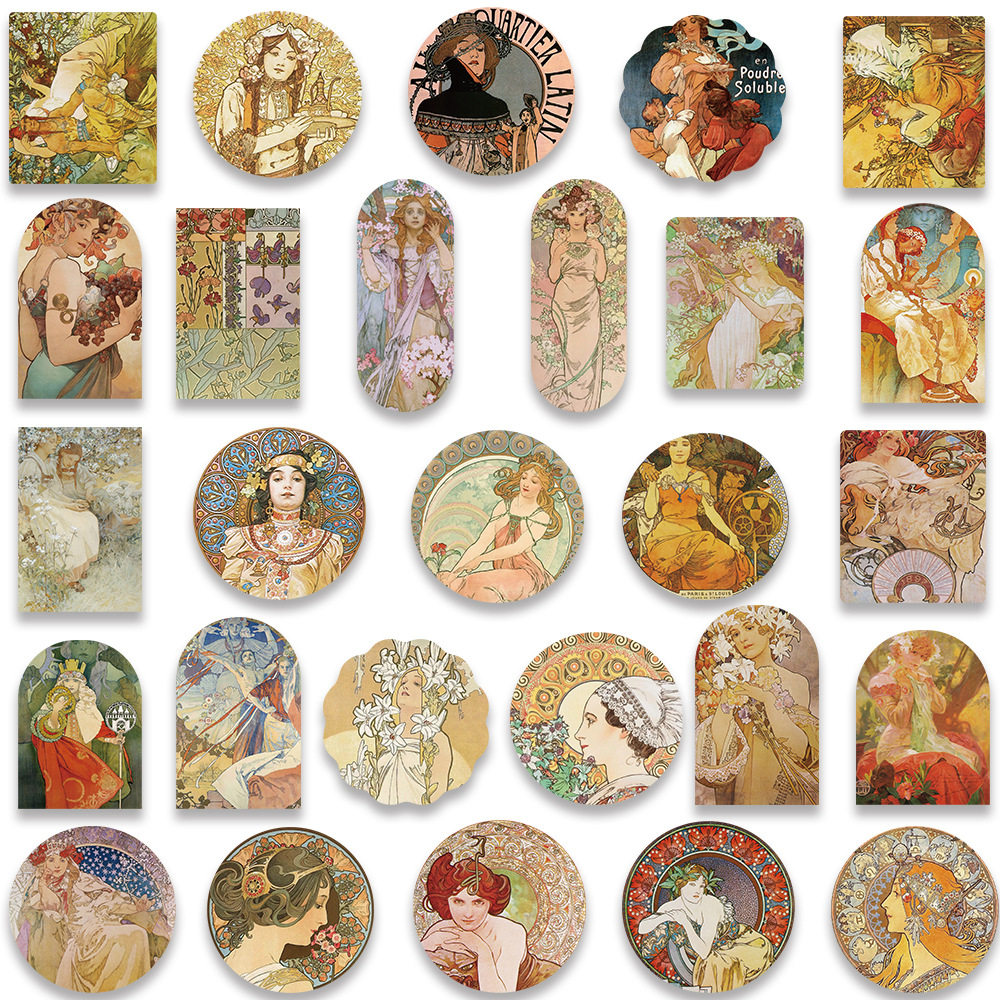 50 Renaissance vintage famous painting stickers for notebooks, mobile ...