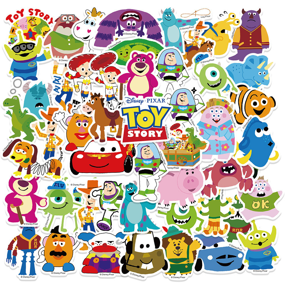 50 Disney movie Pixar cartoon character stickers notebook water cup ...