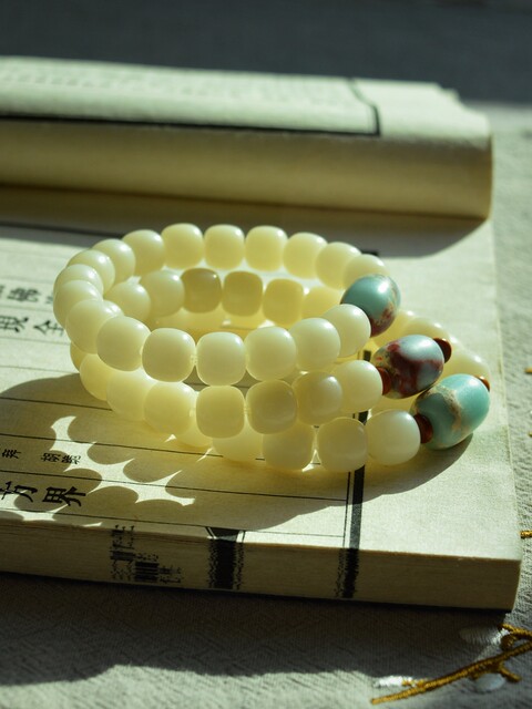 Original ecological white jade Bodhi root single circle bracelet ...