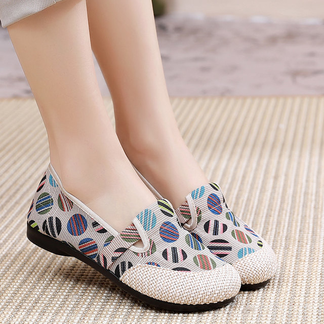 Spring new old Beijing cloth shoes women's breathable linen fisherman's ...