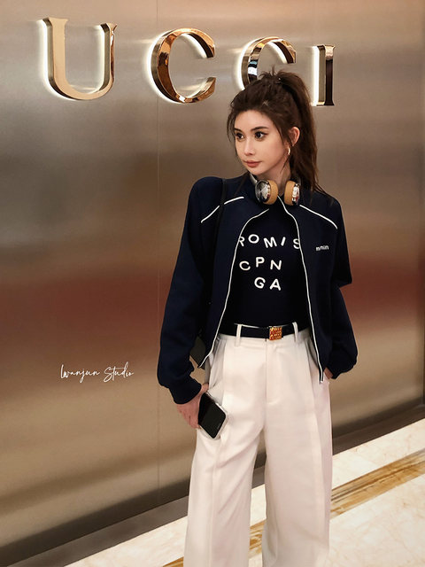 Li Wanjun Academy style retro sports jacket for women autumn 2024 new ...