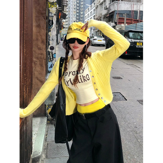 Li Wanjun Sweet and cool sniper American retro color-blocking printed T ...