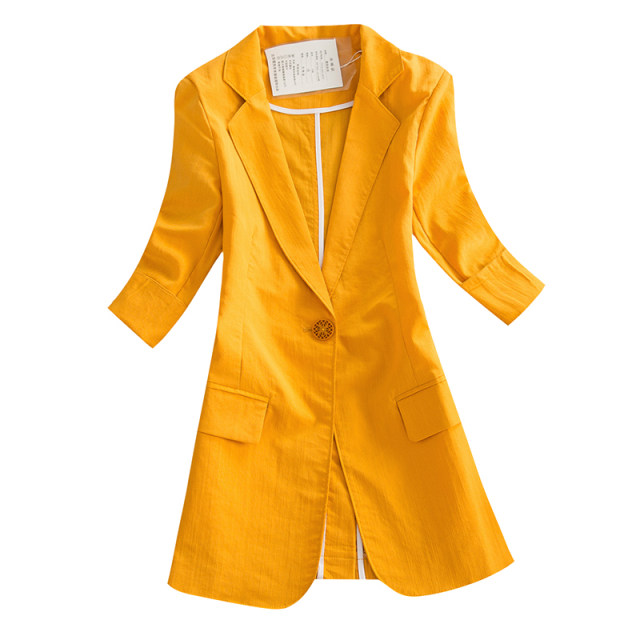 Mid-sleeve suit jacket for women 2024 spring and summer new thin slim ...