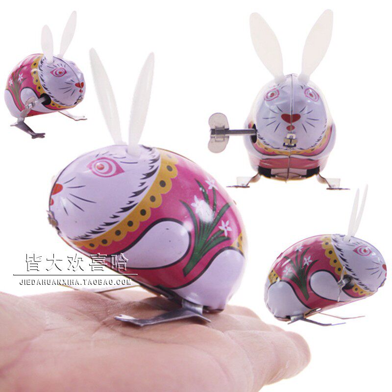 Classic Wind-Up Tin Rabbit - Nostalgic Childhood Toy