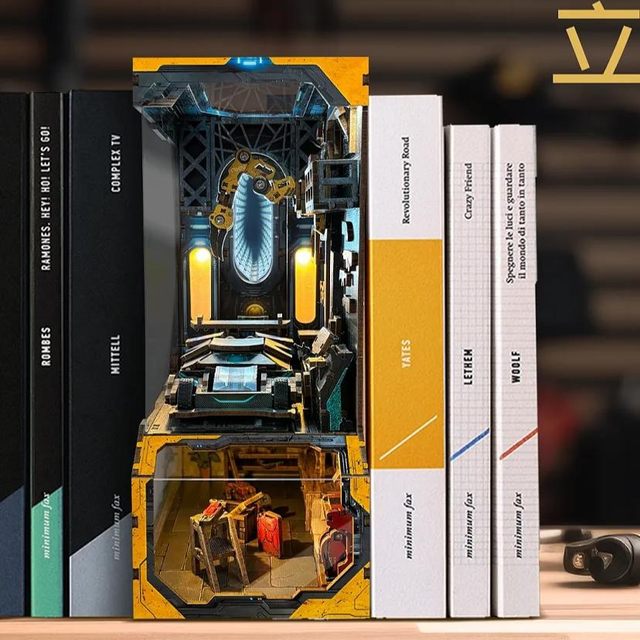 Auto workshop handmade assembly book stands DIY cabin puzzle 3D three ...