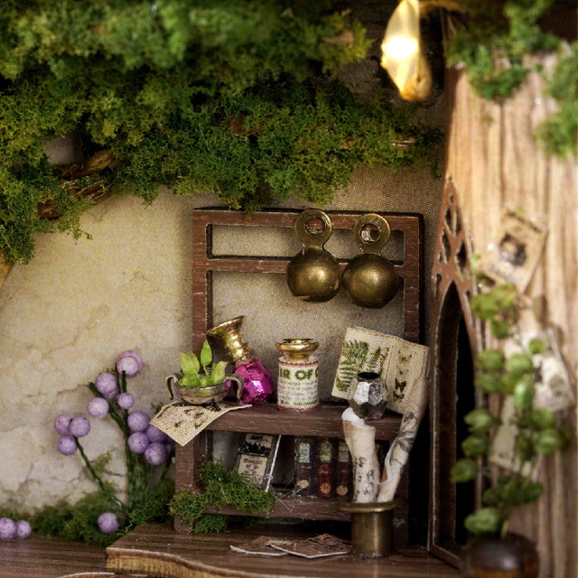 Tree house assembled small house model miniature diy handmade cabin ...