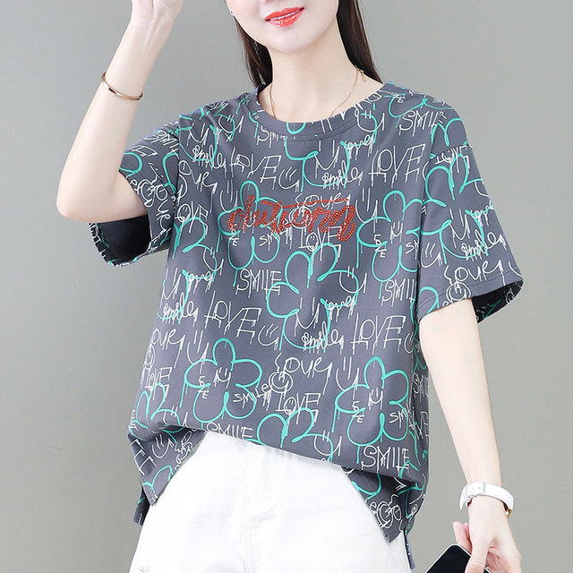 Loose Short-Sleeve Pure Cotton T-Shirt for Women, Summer 2025 New ...