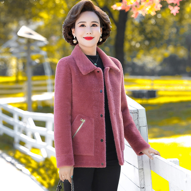 Fractive coat mothers, mink velvet tops, noble 50 -year -old middle ...