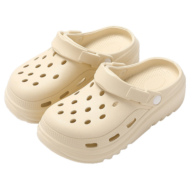 Nurse Croc Shoes Women's Summer Outerwear 2024 New Thick-Soled Sandals ...