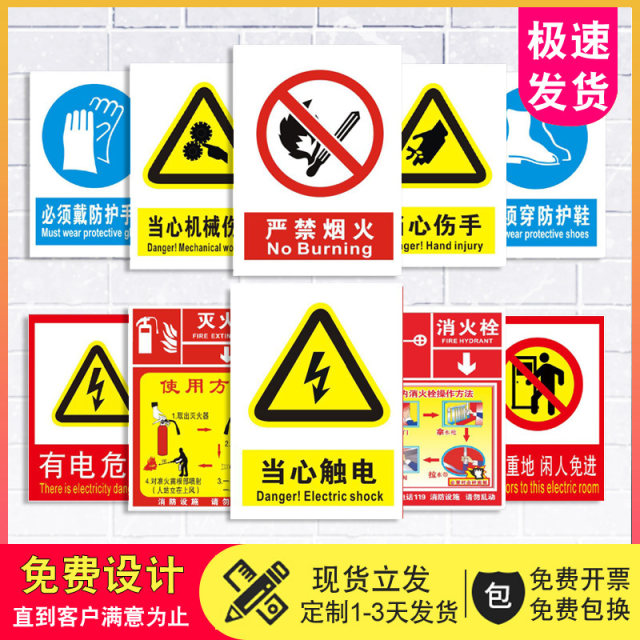 Fire Safety Production Warning Signs Factory Construction Workshop ...
