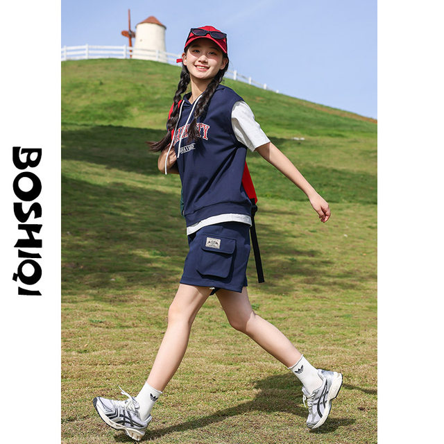 Girls' summer sports suit 2024 new youth 15-year-old junior high school ...