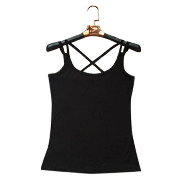 Summer pure cotton camisole women's outerwear mm fat cover belly looks ...