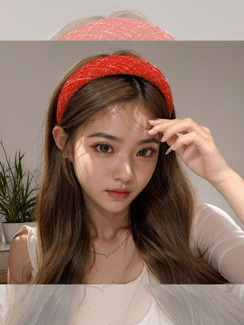 Red high skull headband 2024 New Year's high-end velvet hairpin autumn ...