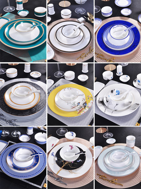 Star hotel placing ceramic tableware club catering plating bone ...