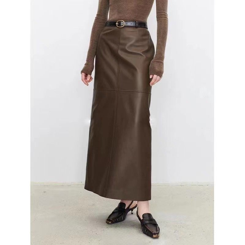 2024 Early Autumn INS New Slot Leather Skirt Close Skirt Fashionable ...