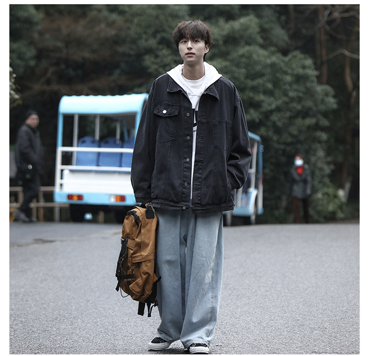 Denim jacket men's spring and summer Japanese style American retro ...