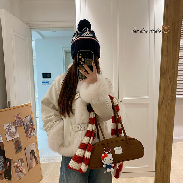 Rich Mocha! Fox Fupa Curva Jacket Female Winter 2024 New suede Goose ...