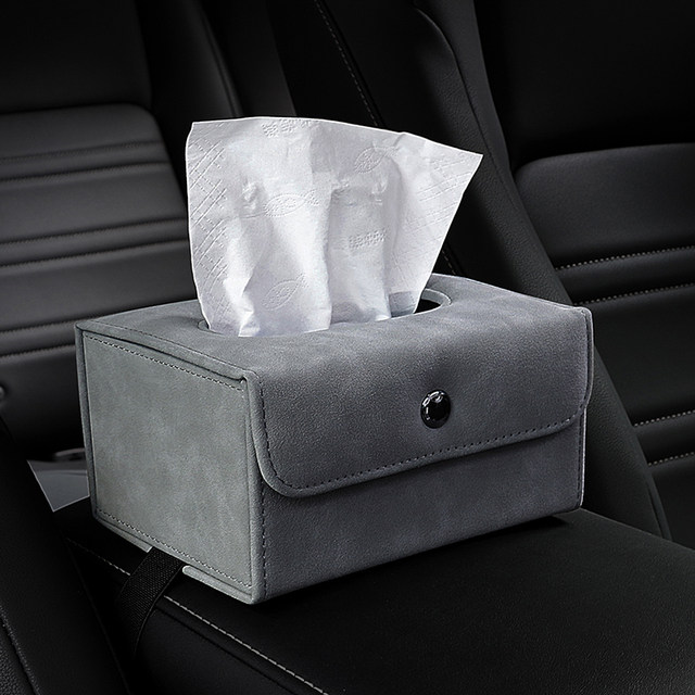 Suede car tissue box tissue bag in-car tissue bag car interior supplies ...
