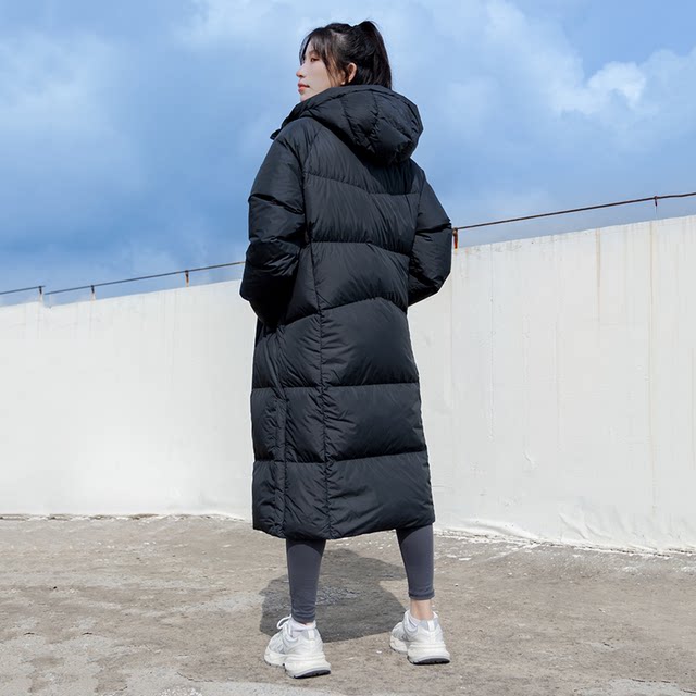 Adidas long down jacket for men and women couples winter new mid-length ...