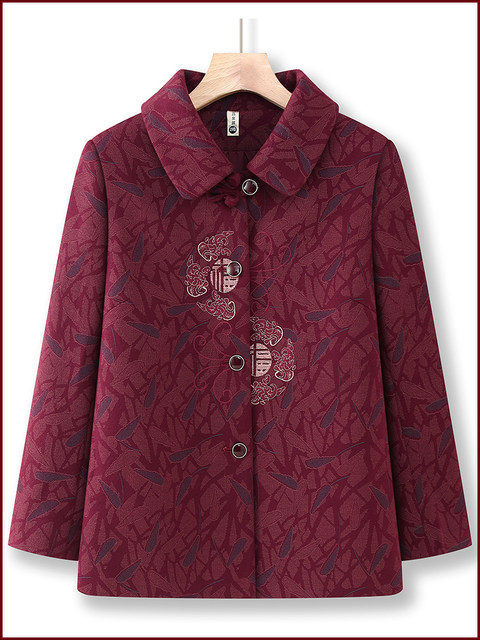 Grandma dressing autumn and winter plus velvet jackets, lapel old lady ...