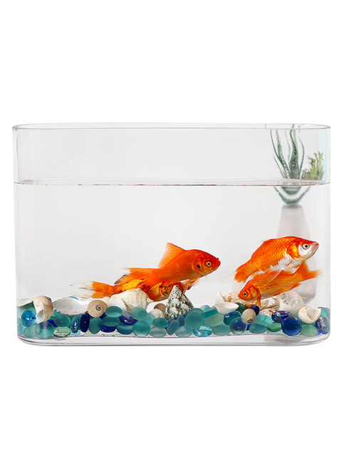 Large glass rectangular fish tank one-piece thickened flat fish tank ...