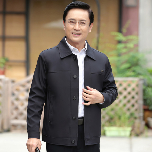 Dad's jacket, spring and autumn style, middle-aged men's jacket, autumn ...