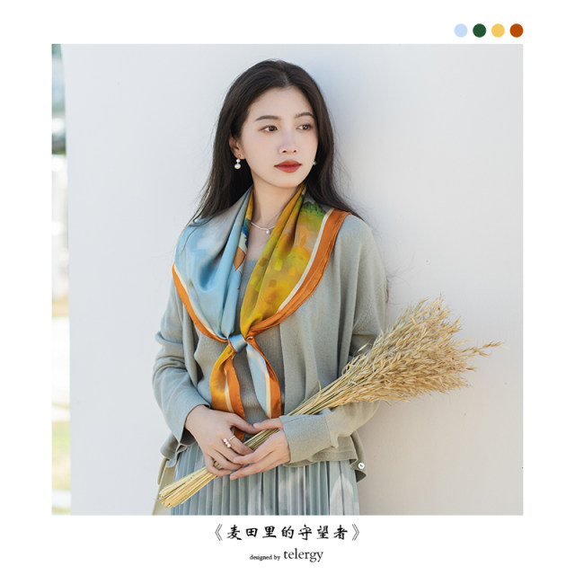 Fu Meng Lingxi Original hand-painted oil painting mulberry silk hand ...