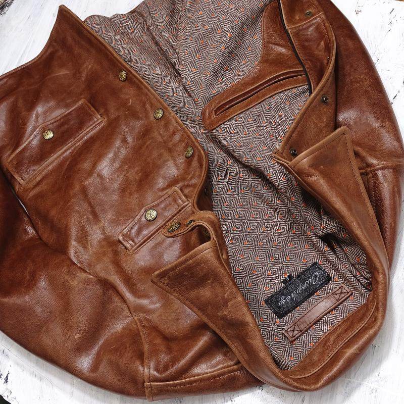 Chaqueta de Cuero Curphey - Abrigo Retro Japonés de Primavera