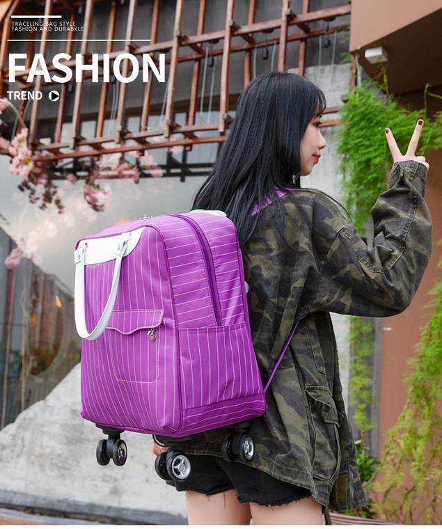 Trolley travel bag, universal wheel backpack, detachable trolley bag ...
