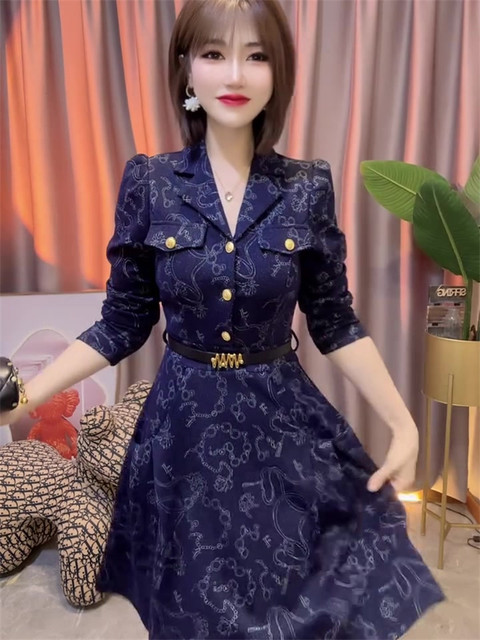 Fashionable foreign style, waist, thin dress, women's European goods ...