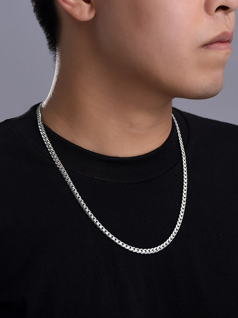 High-end snake bone chain for men, trendy and versatile 925 silver ...