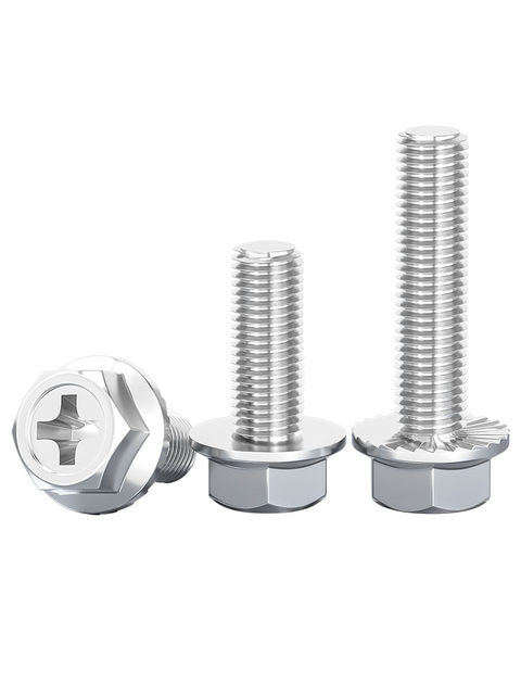 304 stainless steel cross flange screws, external hexagonal flange ...