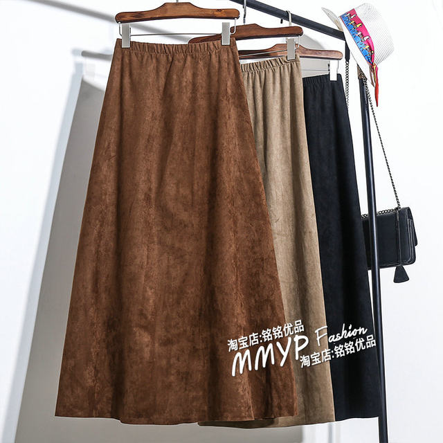 Brown deerskin skirt for women autumn and winter 2025 new winter suede ...