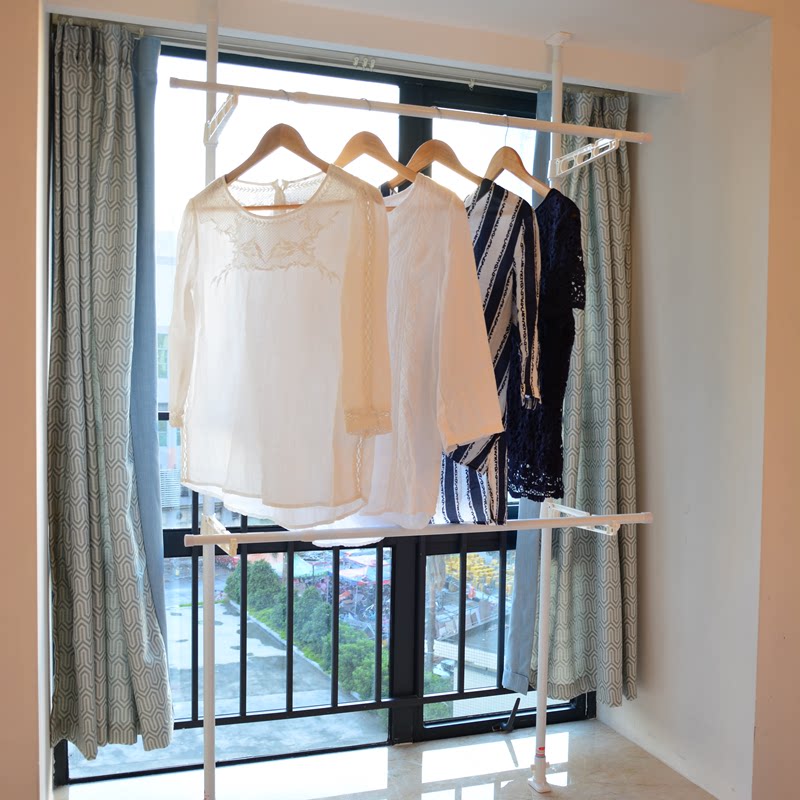 Balcony Floor-to-Ceiling Clothes Hanger - Lifted and Retractable Double ...