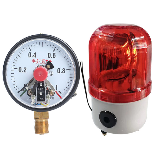 Pressure alarm electrical contact pressure gauge control meter 0-1.6MPA ...