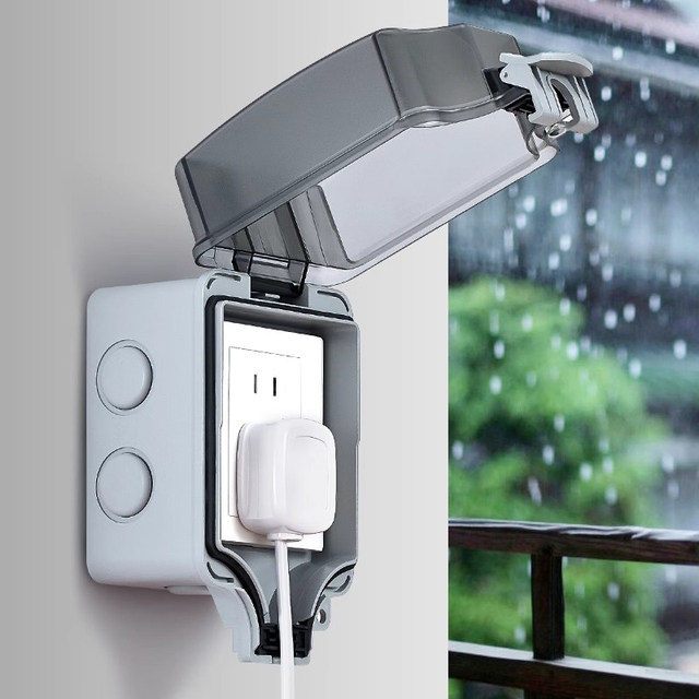 Waterproof socket, outdoor rainproof, outdoor sun protection box, power ...