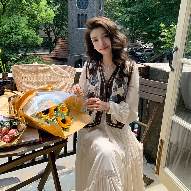 AMNANA autumn and winter new French dress elegant retro temperament ...