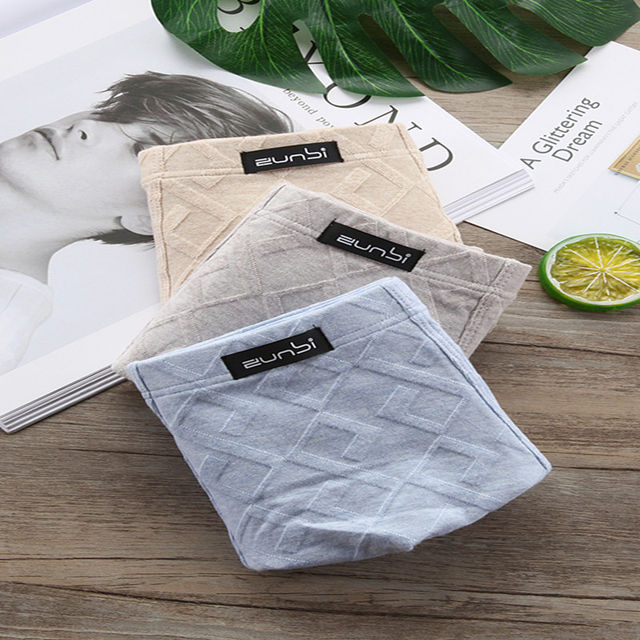 Pure cotton underwear men's flat -angle pants pure color simple boys ...