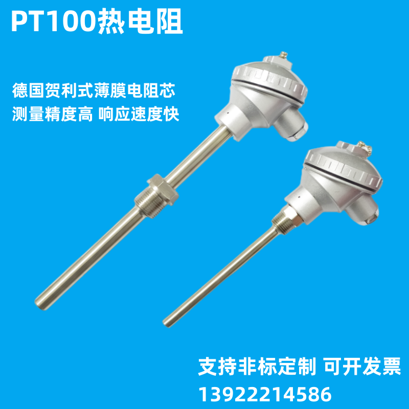 PT100 Platinum Thermal Resistance Threaded Mounting Temperature Rod ...